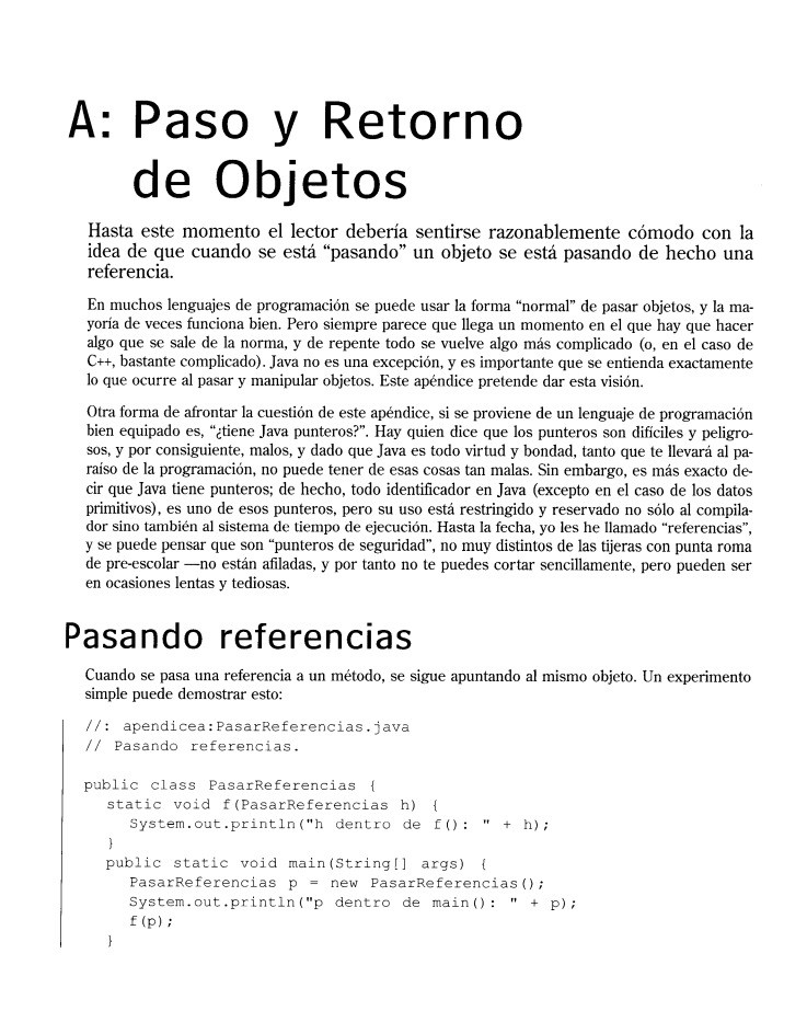 PDF de programación - Paso y Retorno de Objetos - Piensa en Java